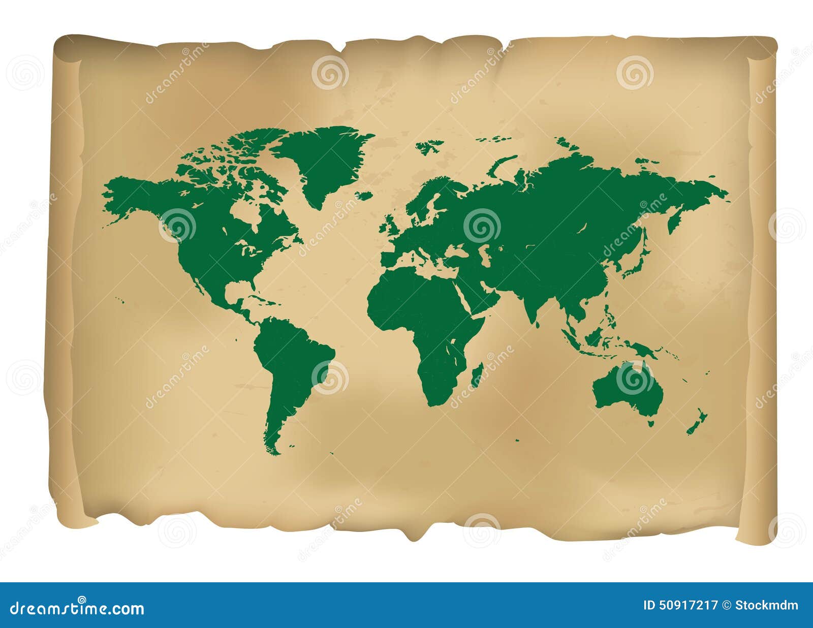World Map On Old Papyrus Paper Vector Illustration | CartoonDealer.com ...