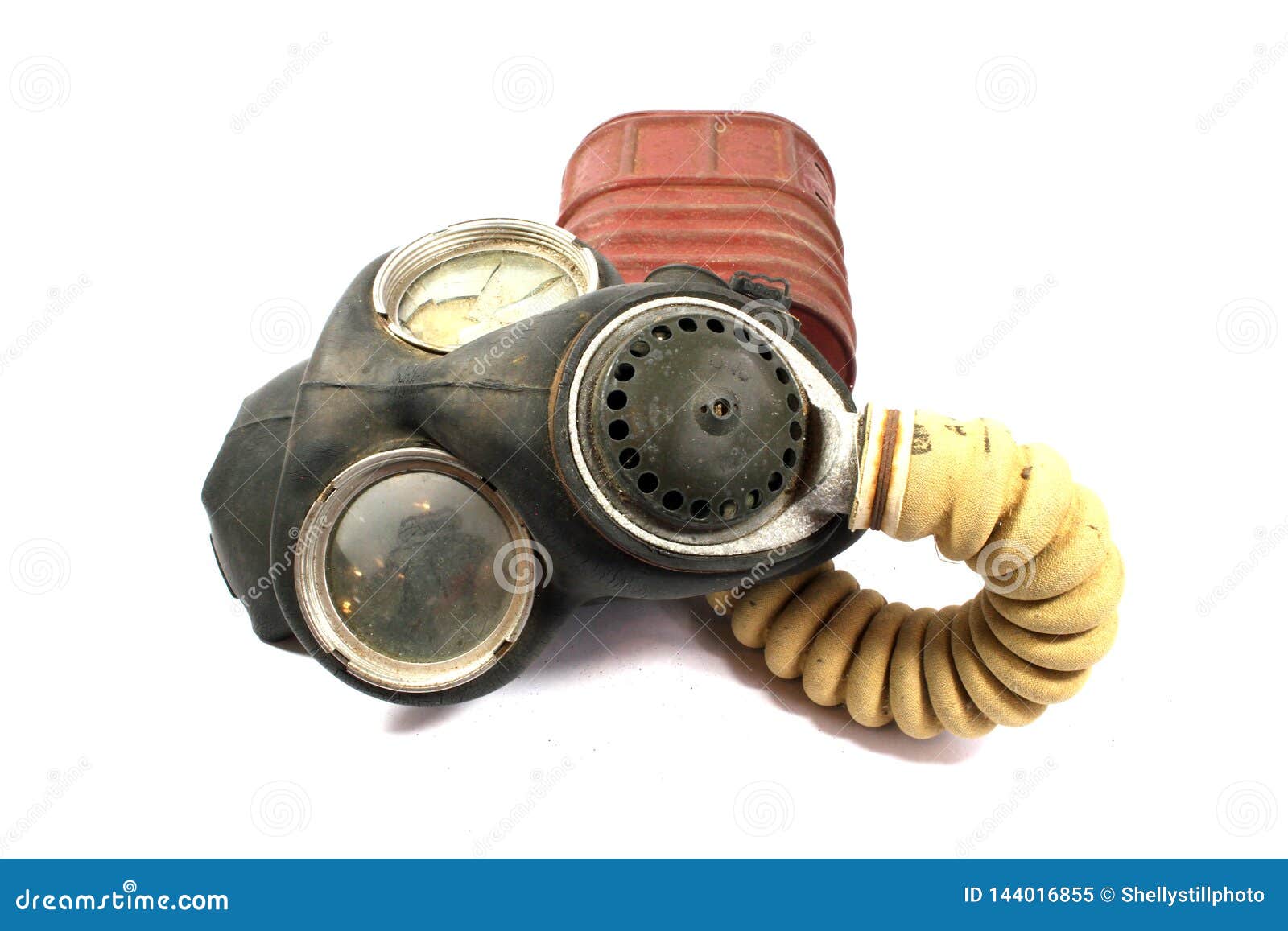 Vintage World War Gas Mask on White Background Stock Image - Image of ...