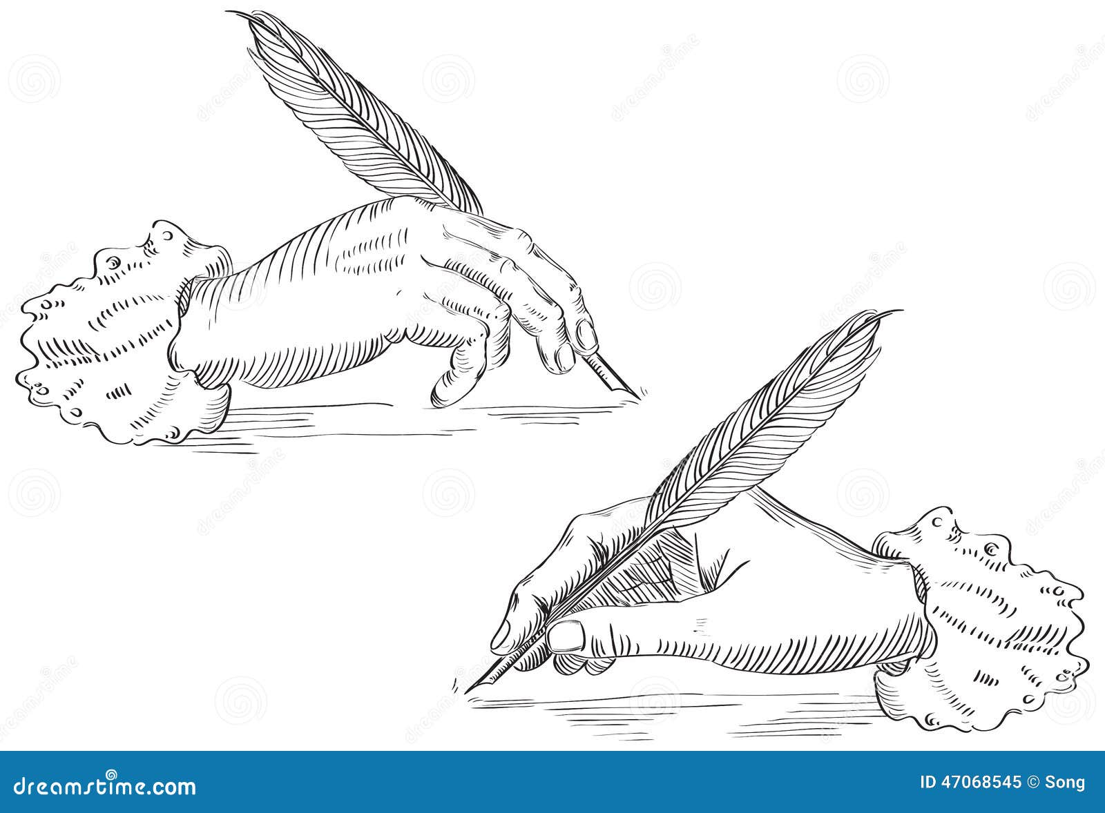 Vintage writing hand stock vector. Illustration of sketching - 47068545