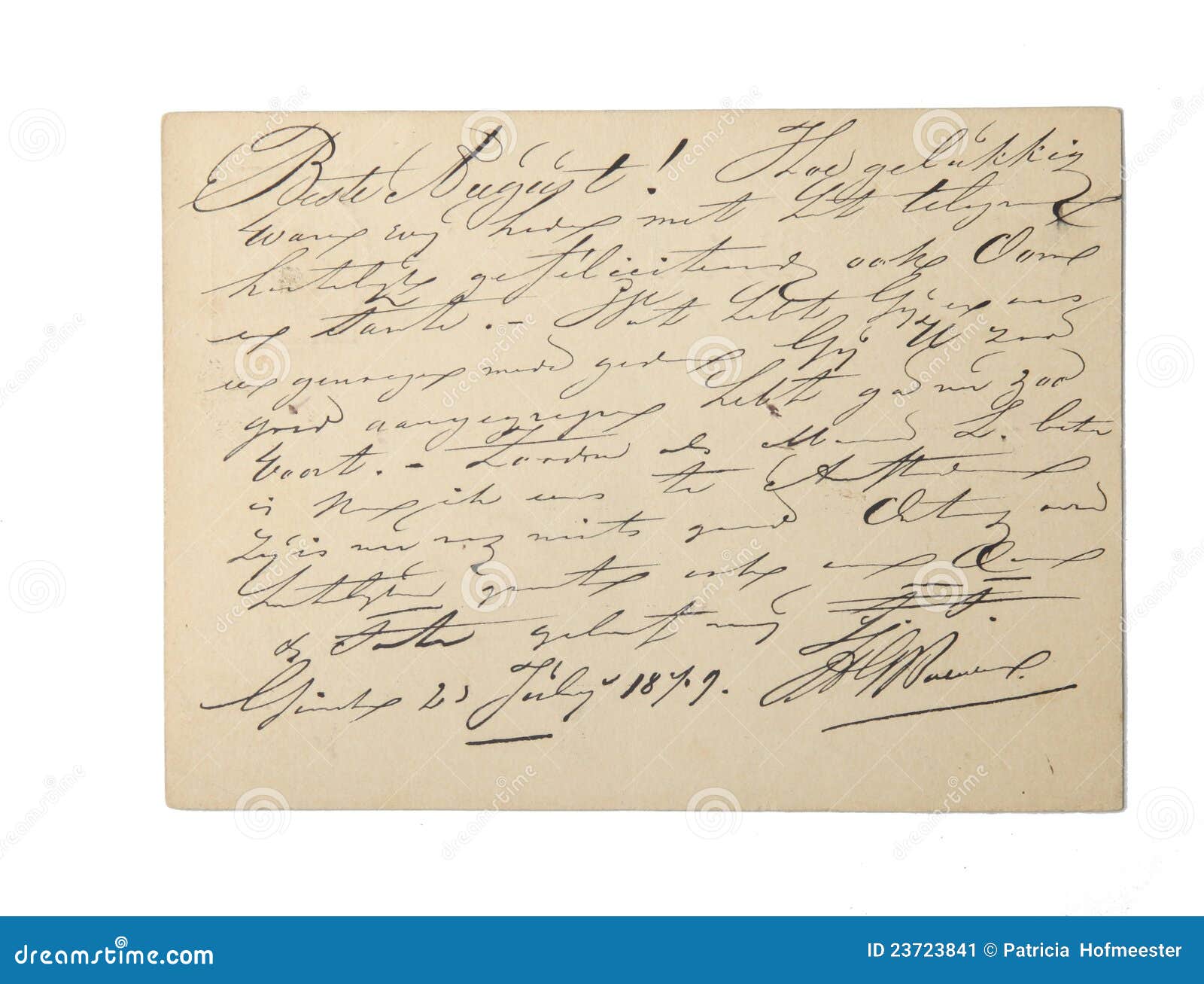 Vintage written document stock image. Image of instant - 23723841