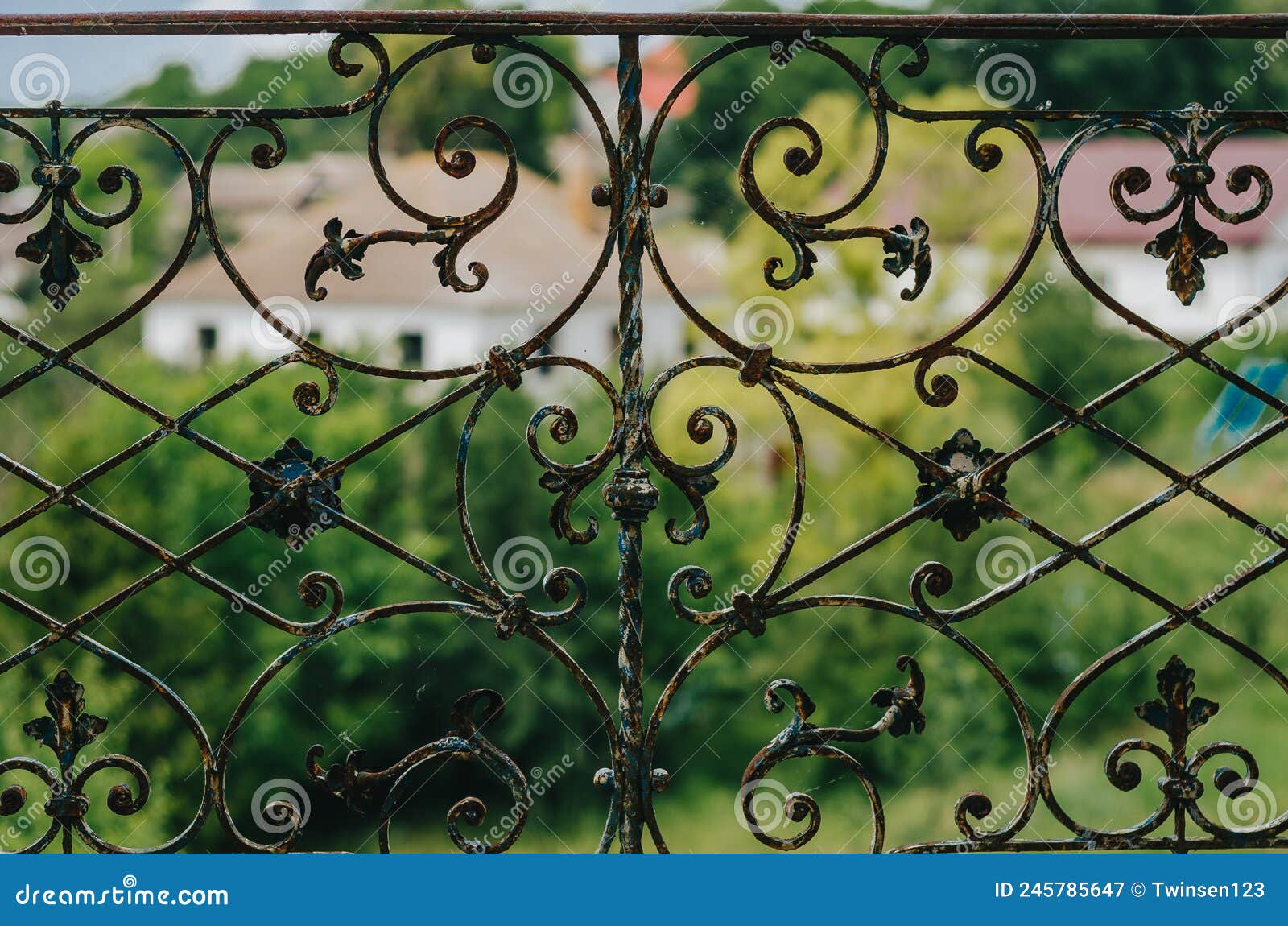 Vintage Wrought Iron Pattern. Ancient Architecture Stock Image - Image ...