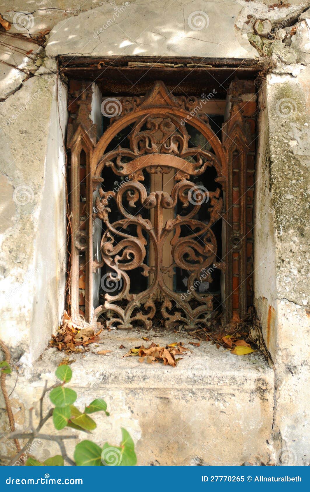 Vintage Wrought Iron Window Stock Image - Image of ornamental ...