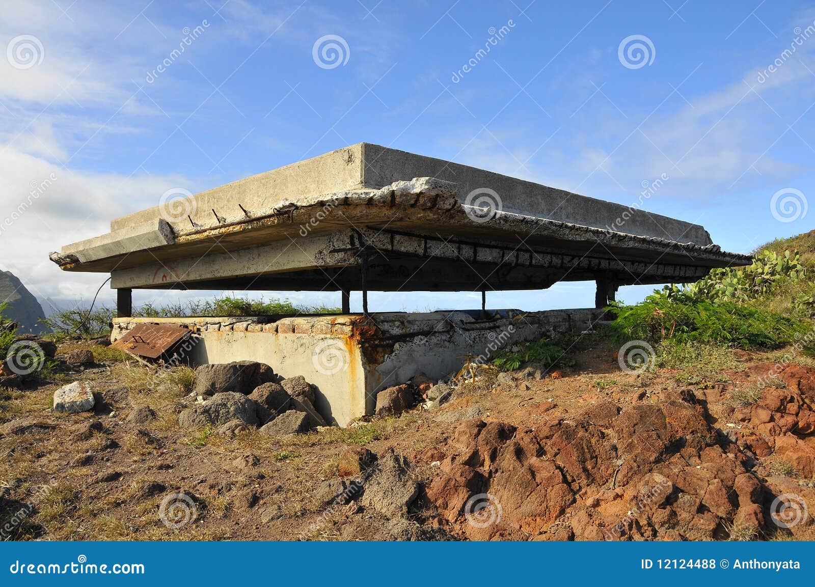 Vintage WWII Bunker stock photo. Image of outside, pacific - 12124488