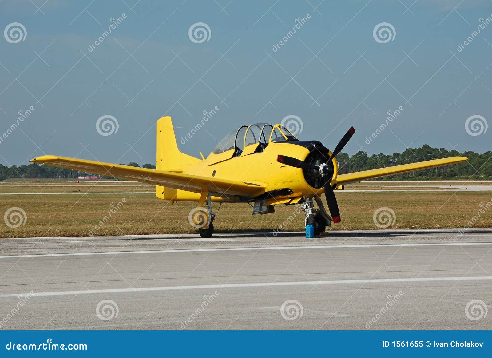 Vintage Yellow Airplane on the Ground Stock Image - Image of hobby ...