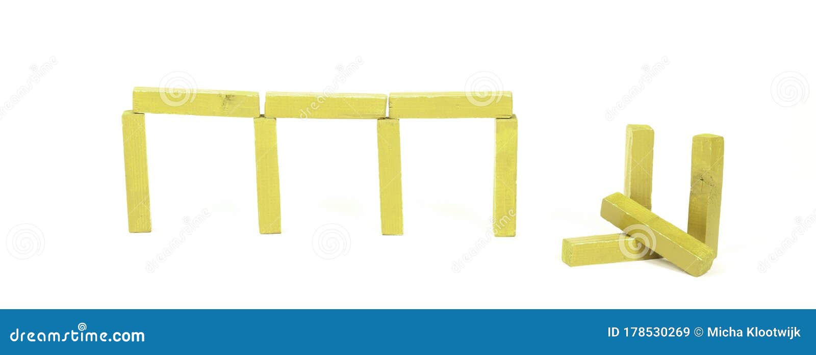 Vintage Yellow Building Blocks Isolated on White Stock Image - Image of ...