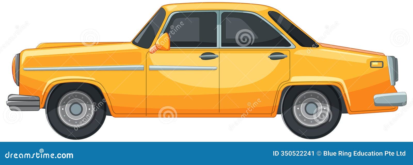 A vintage yellow car stock illustration. Illustration of vector - 350522241