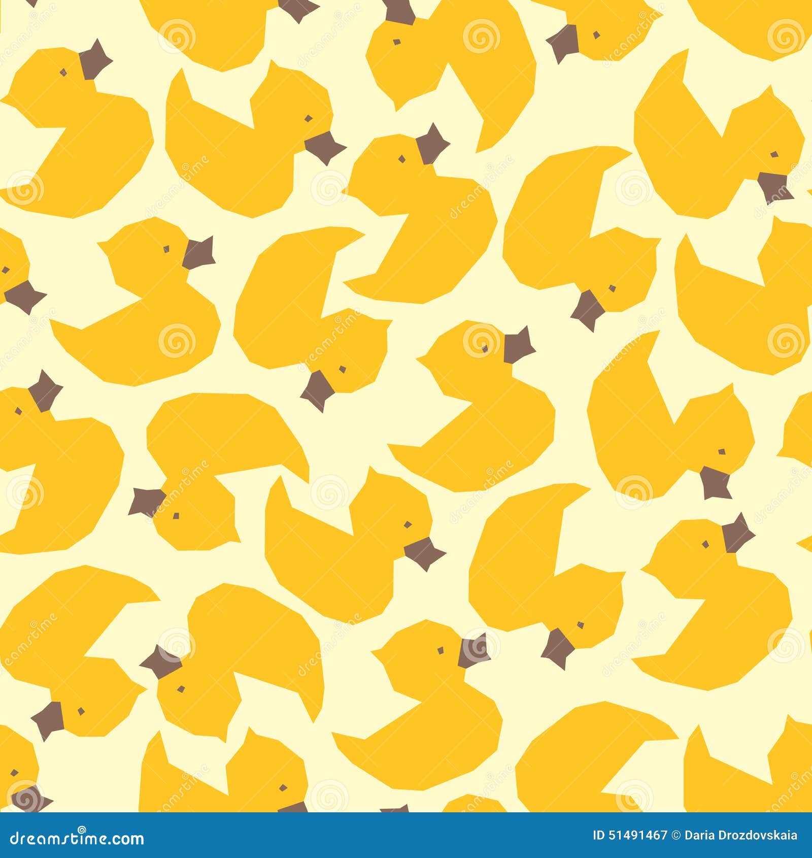 Vintage Yellow Ducks Polygon Pattern Stock Vector - Illustration of ...