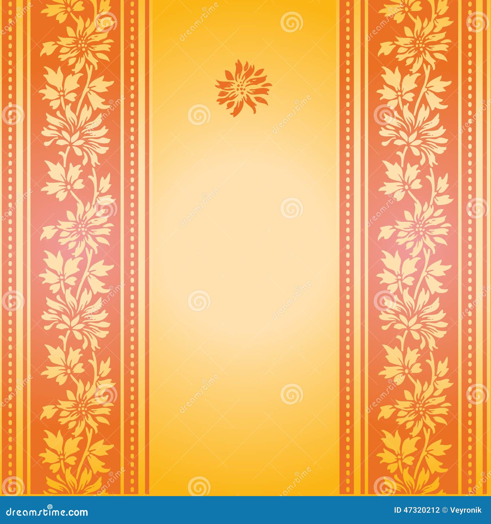 Vintage Yellow Floral Banner Stock Vector - Illustration of gold, asia ...