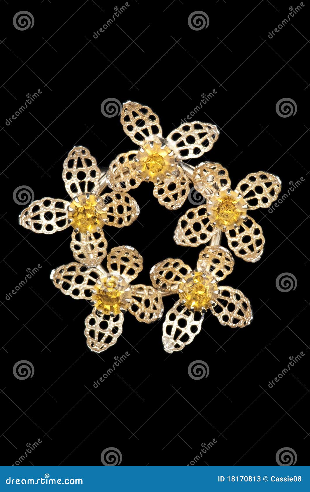 Vintage Yellow Flower Brooch Stock Image - Image of delicate, details ...