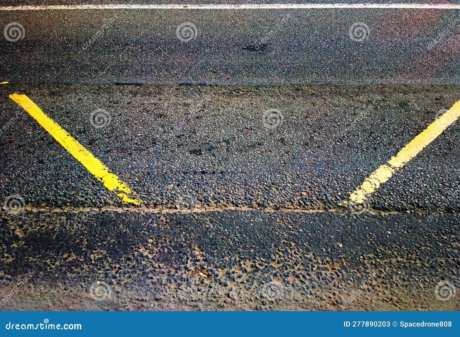 Vintage Yellow Marking Line on Old Road Backdrop Stock Image - Image of ...