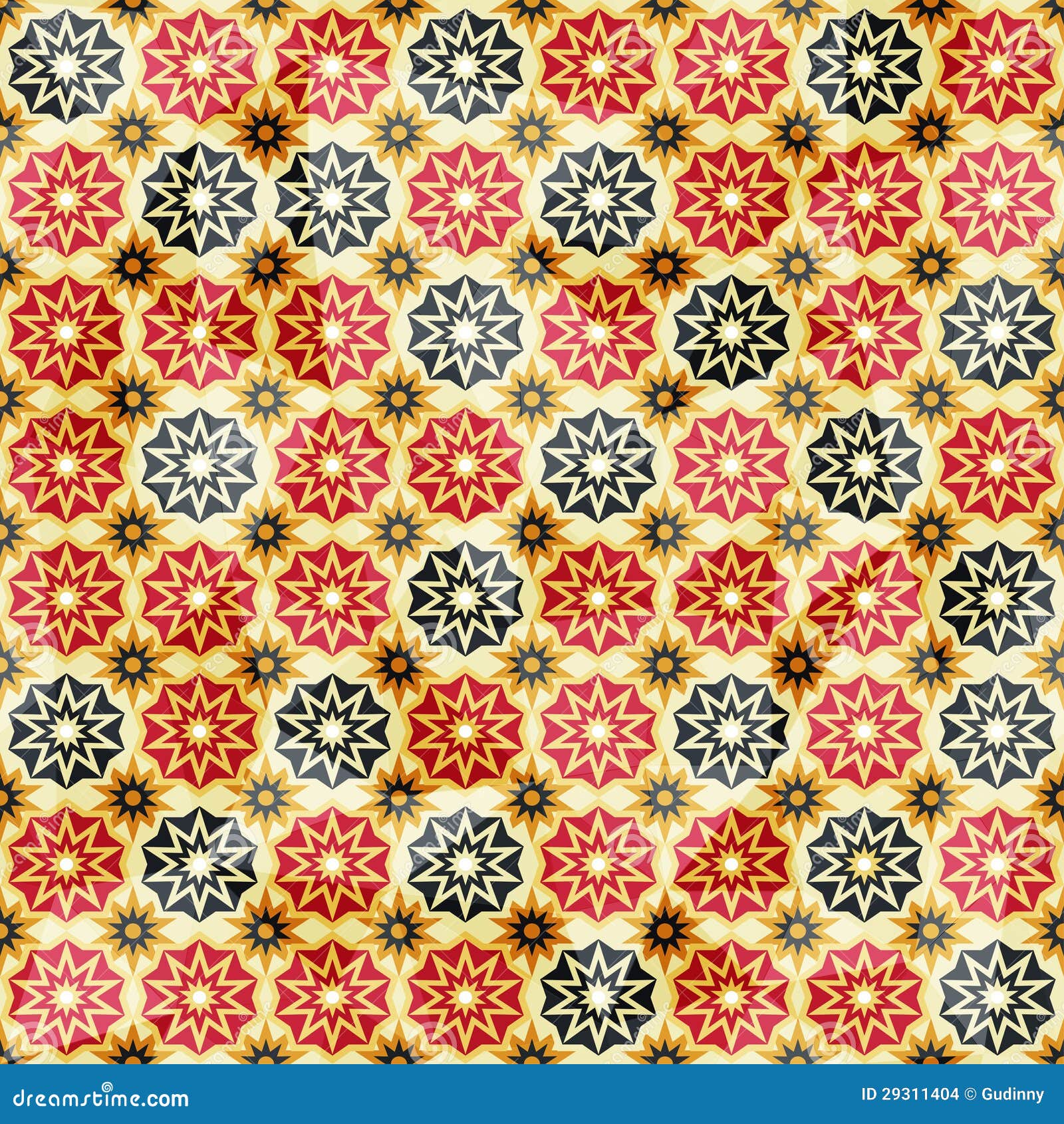 Vintage Yellow Star Seamless Pattern Stock Vector - Illustration of ...