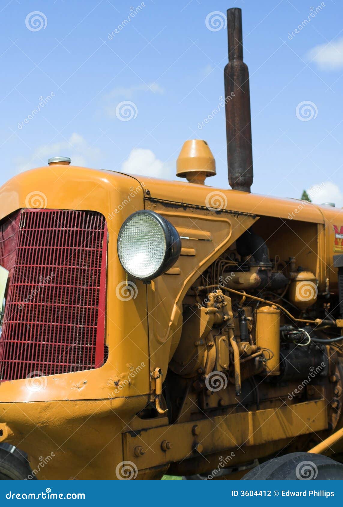 Vintage Yellow Tractor stock photo. Image of grunge, diesel - 3604412