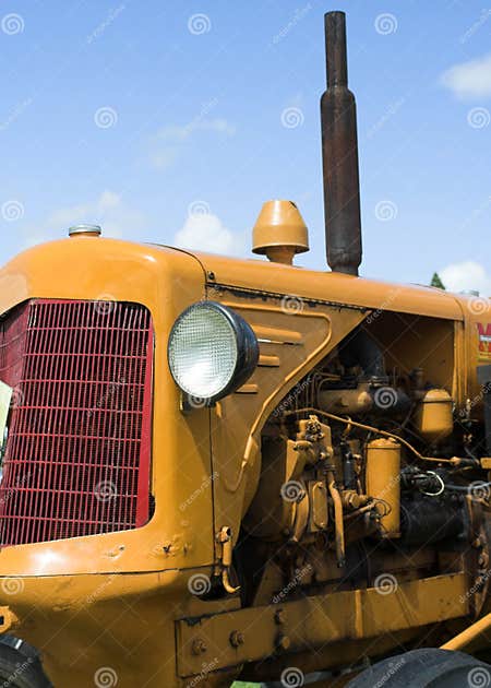 Vintage Yellow Tractor stock photo. Image of grunge, diesel - 3604412