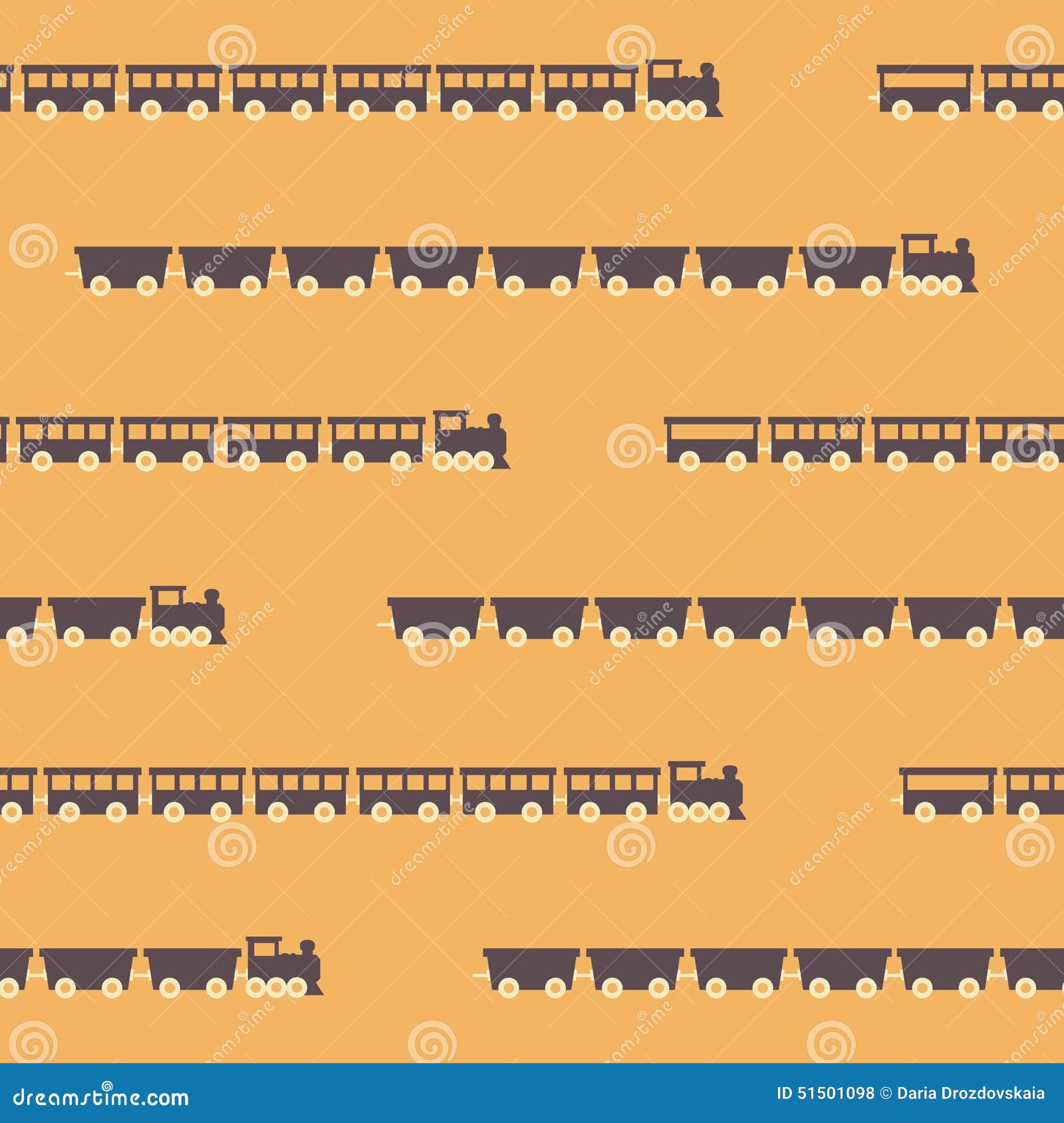 Vintage Yellow Train Pattern Stock Vector - Illustration of neutral ...