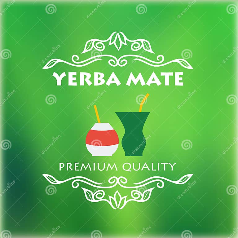 Vintage yerba mate label stock vector. Illustration of icon - 64015592
