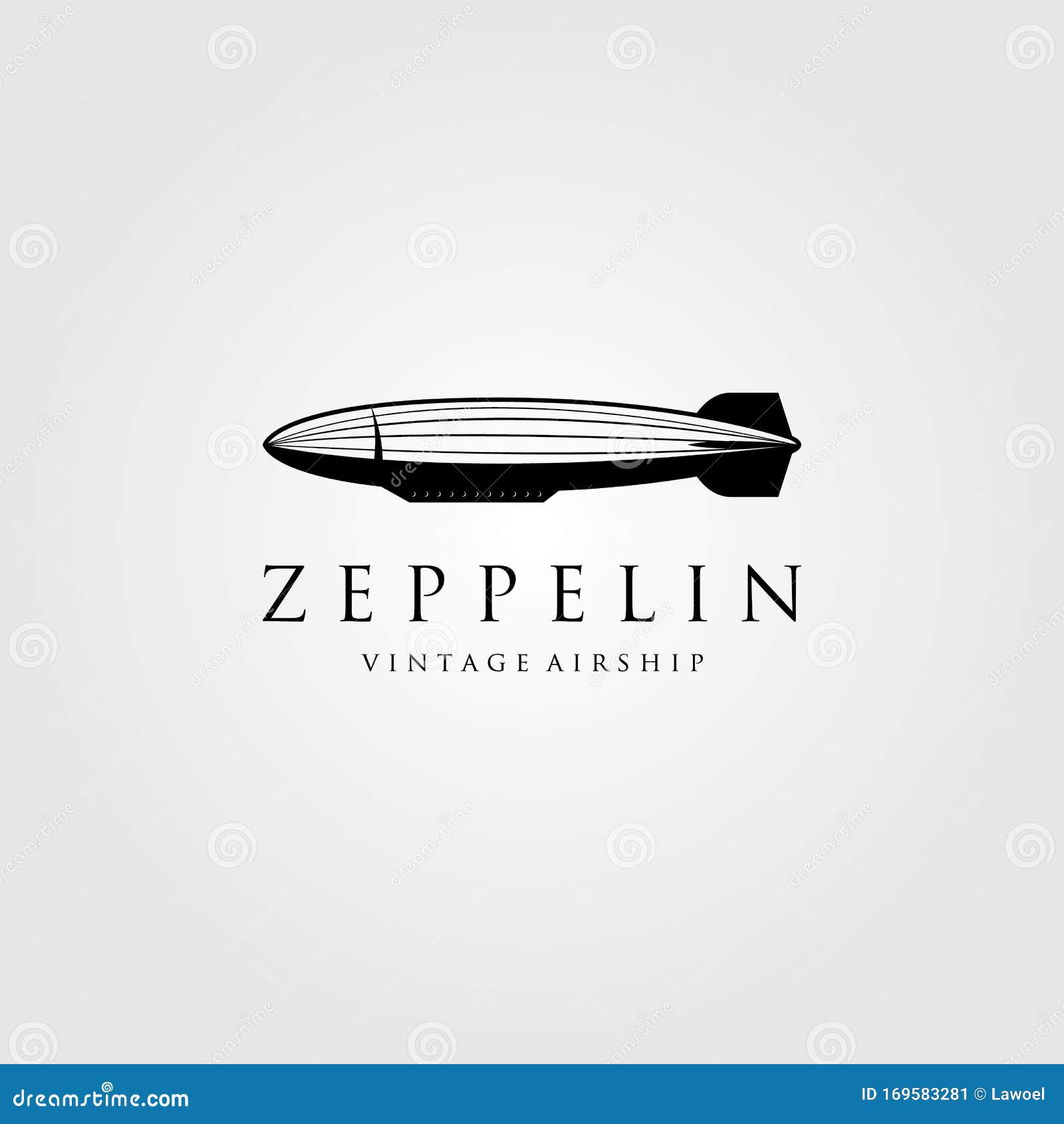 Zeppelin Art Deco Illustration Cartoon Vector | CartoonDealer.com #89938137