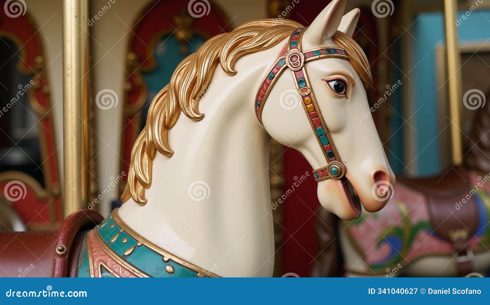 Vintagestyle Carousel Horse Pattern for Wall Decoration Stock ...