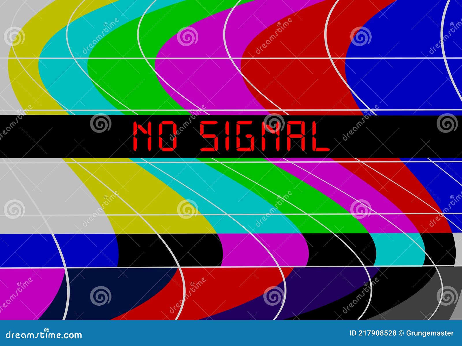 Vintage TV Color Bars, Pattern for Test Transmission with Caption No ...