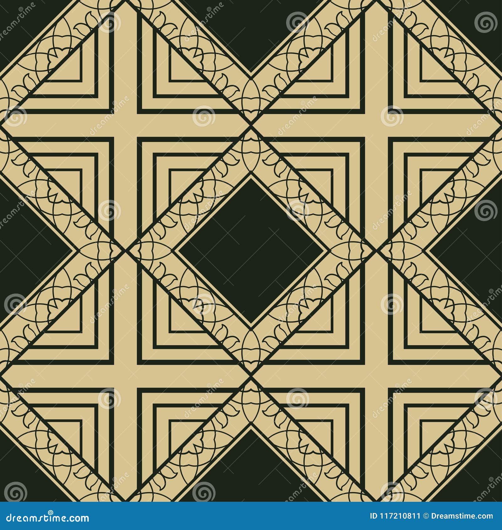 Vinttage seamless pattern stock vector. Illustration of material ...