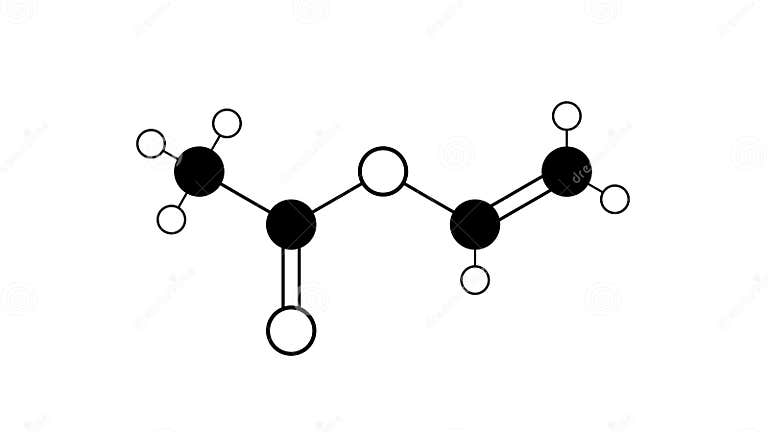 Vinyl Acetate Molecule, Structural Chemical Formula, Ball-and-stick ...