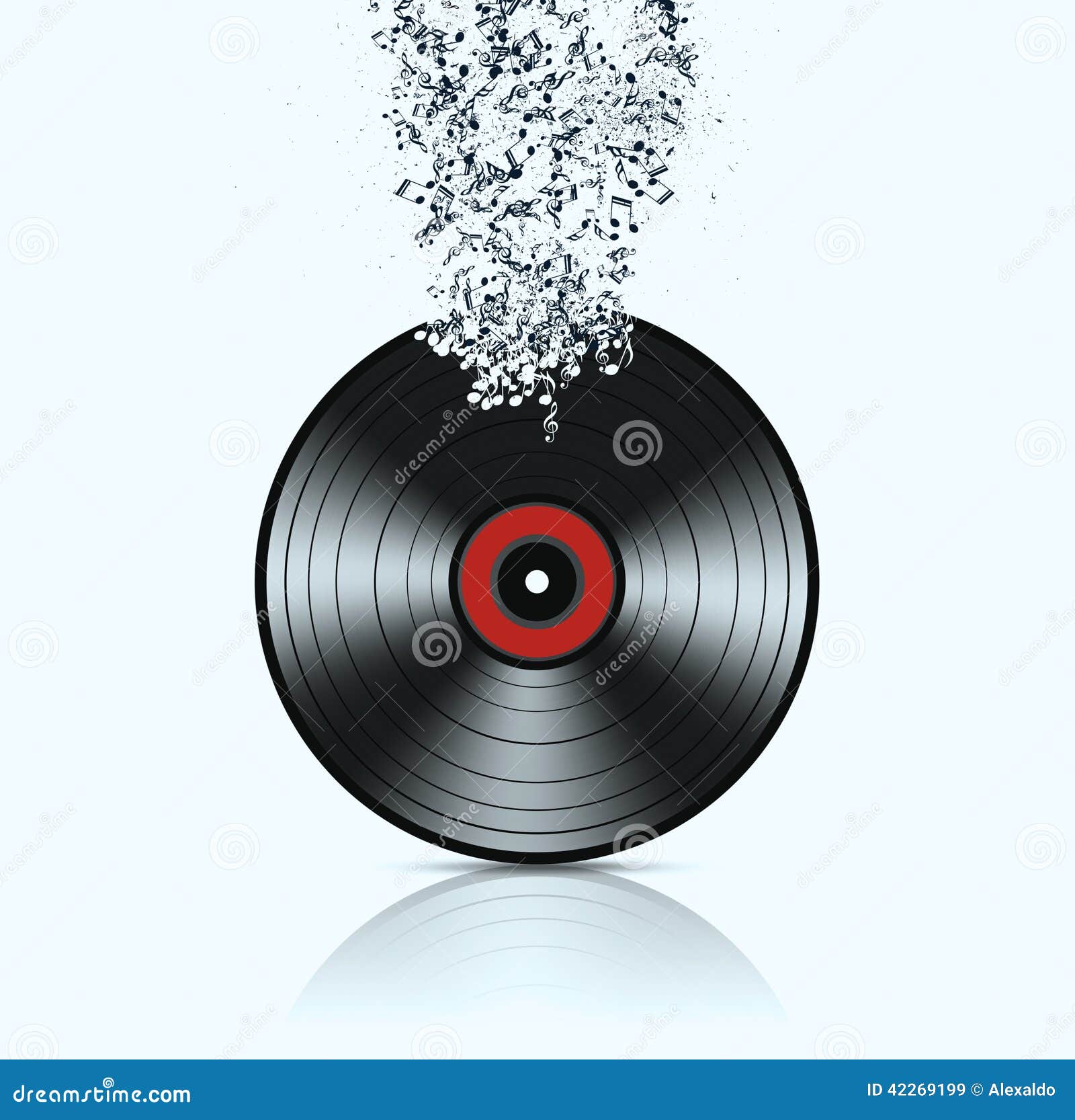 Vinyl Background with Music Notes Stock Illustration - Illustration of ...
