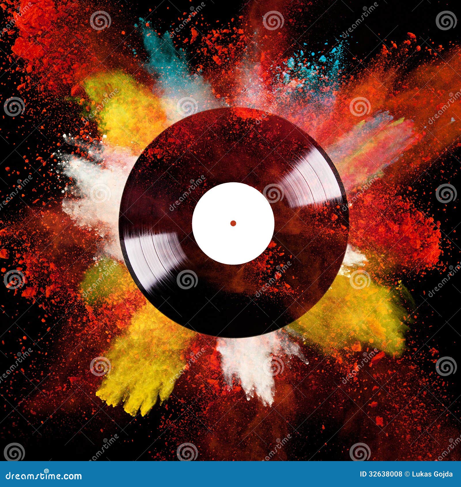 Vinyl Disc with Colored Powder Stock Illustration - Illustration of ...