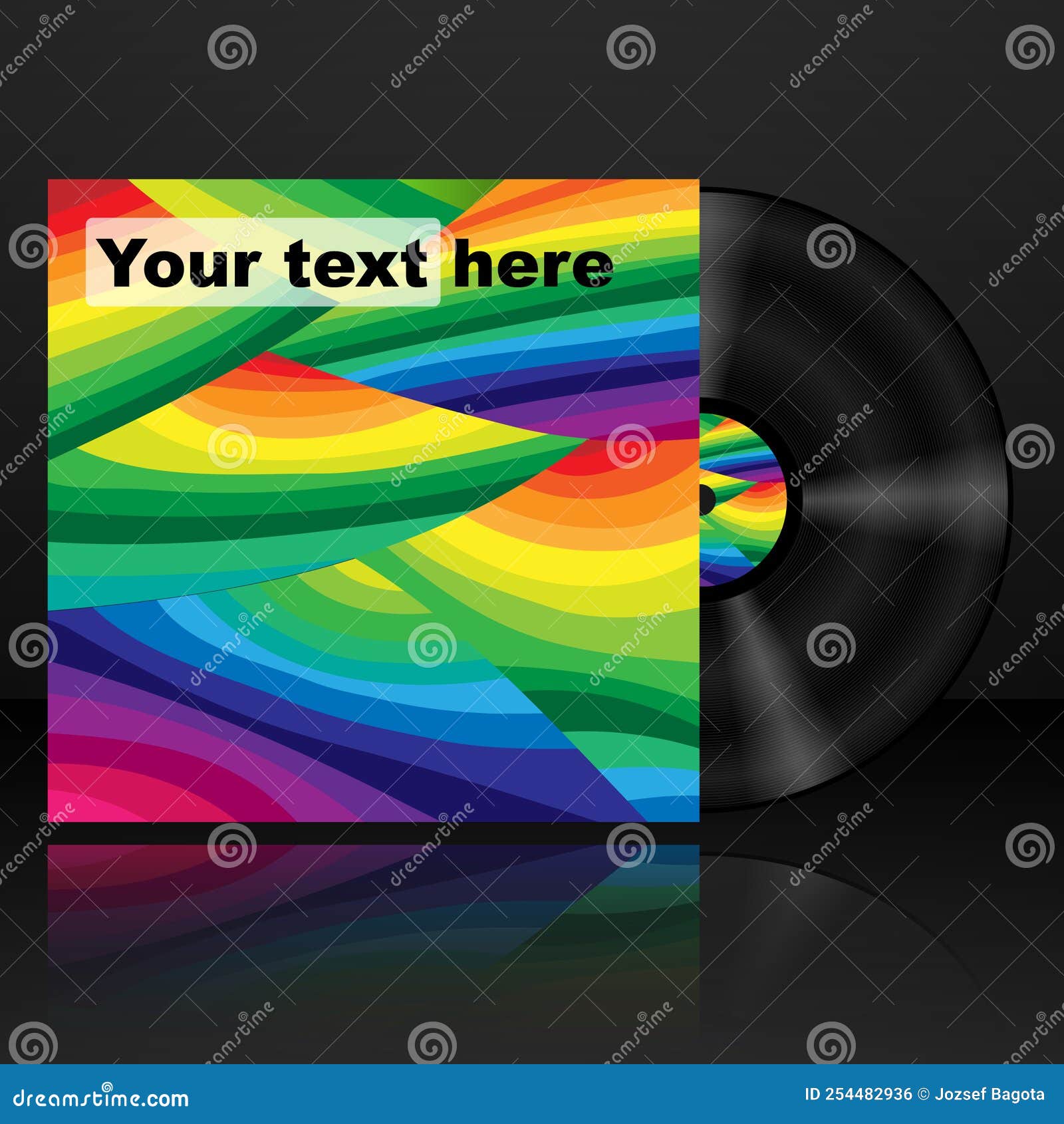 Vinyl Disc and Cover with Abstract Colorful Background - Vector ...