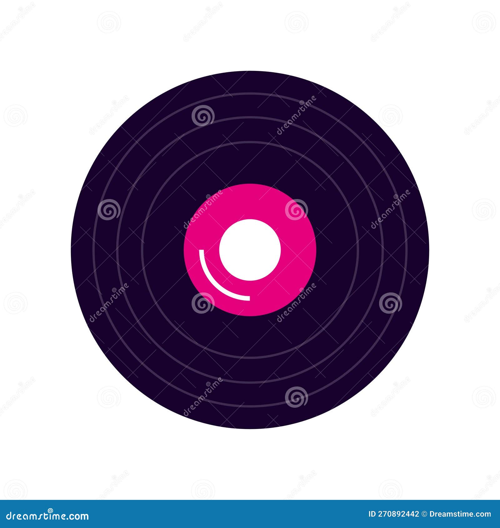 Vinyl disc icon stock vector. Illustration of white - 270892442