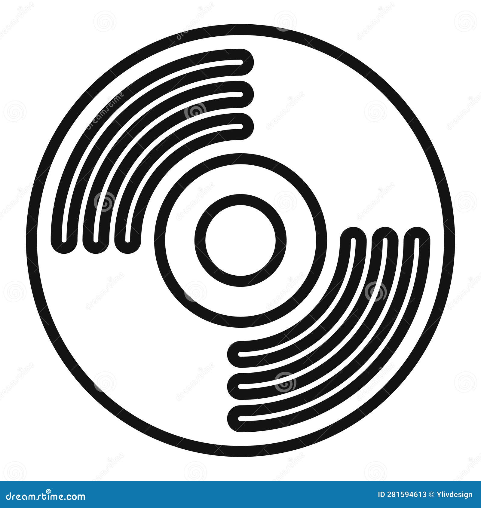 Vinyl Disc Icon Outline Vector. Digital Interface Stock Illustration ...