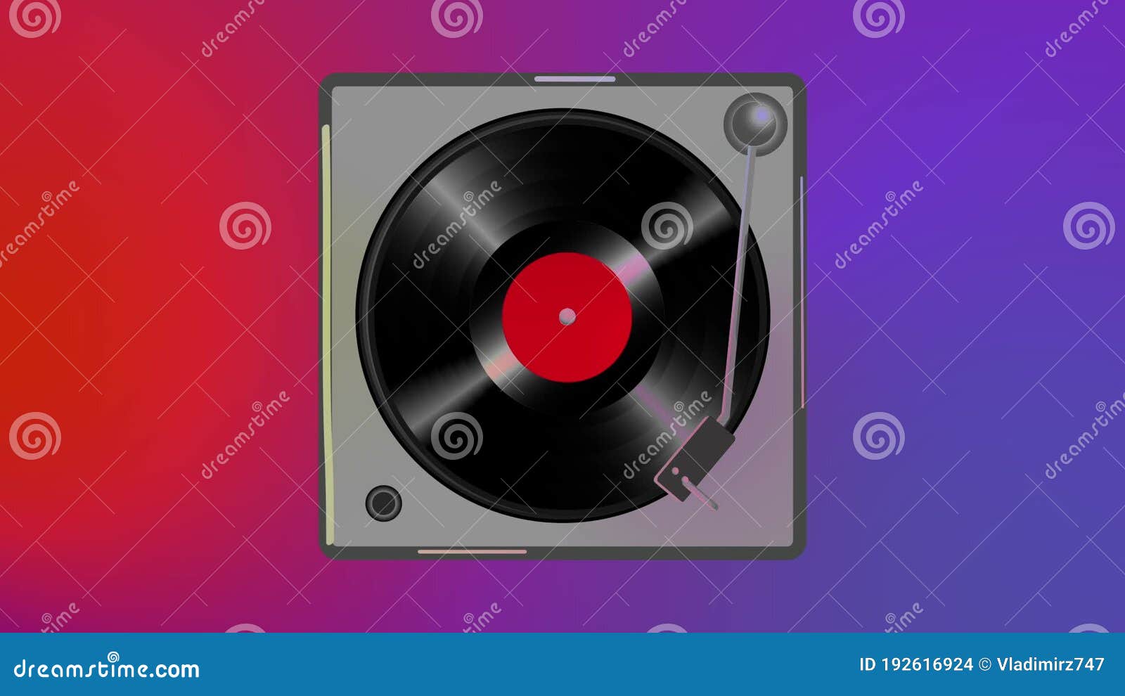 Vinyl Disc Player with Disc and Tonearm Stock Footage - Video of colors ...