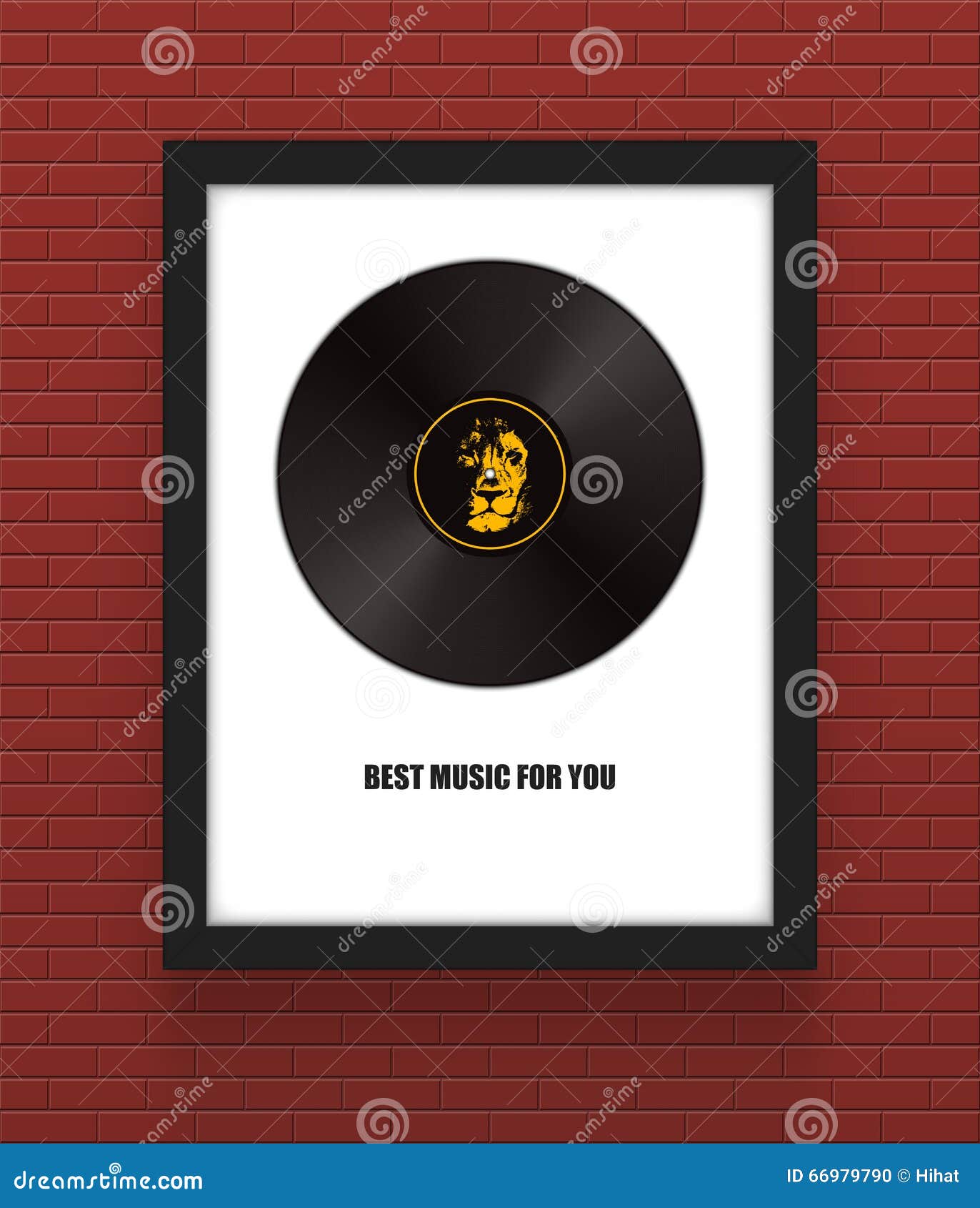 Vinyl Disc in a Realistic Frame. Stock Illustration - Illustration of ...
