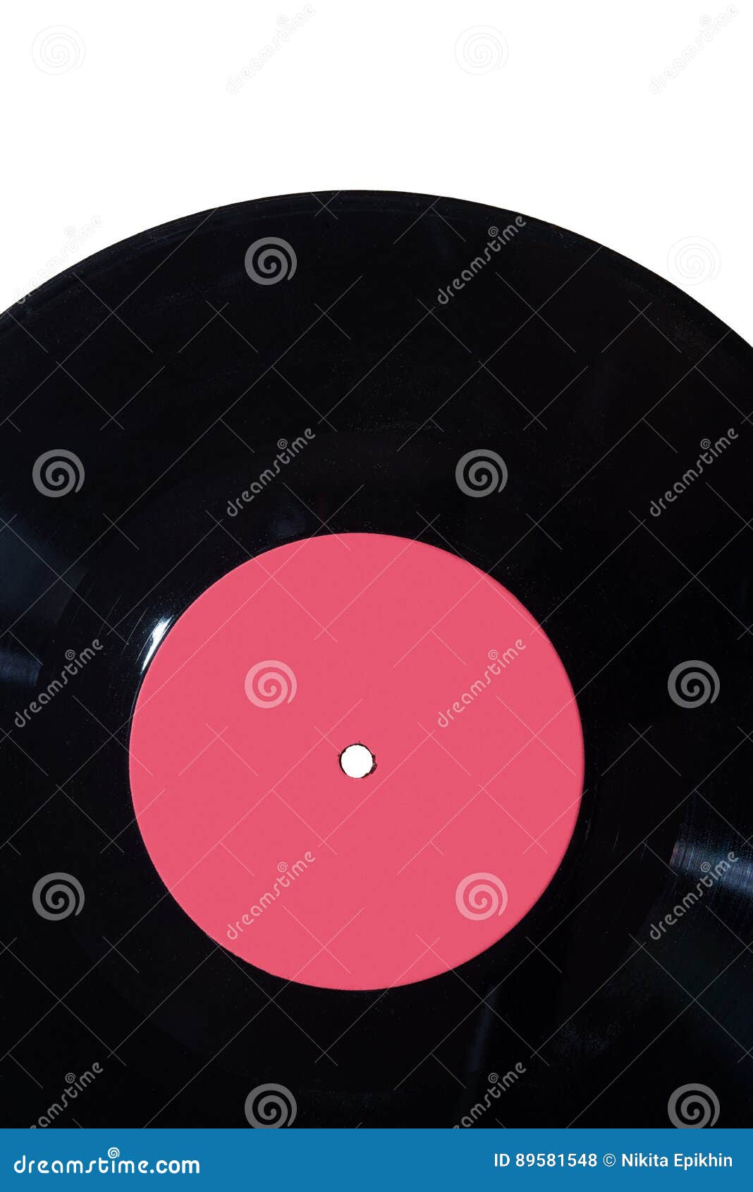 Vinyl disc with red label stock photo. Image of object - 89581548