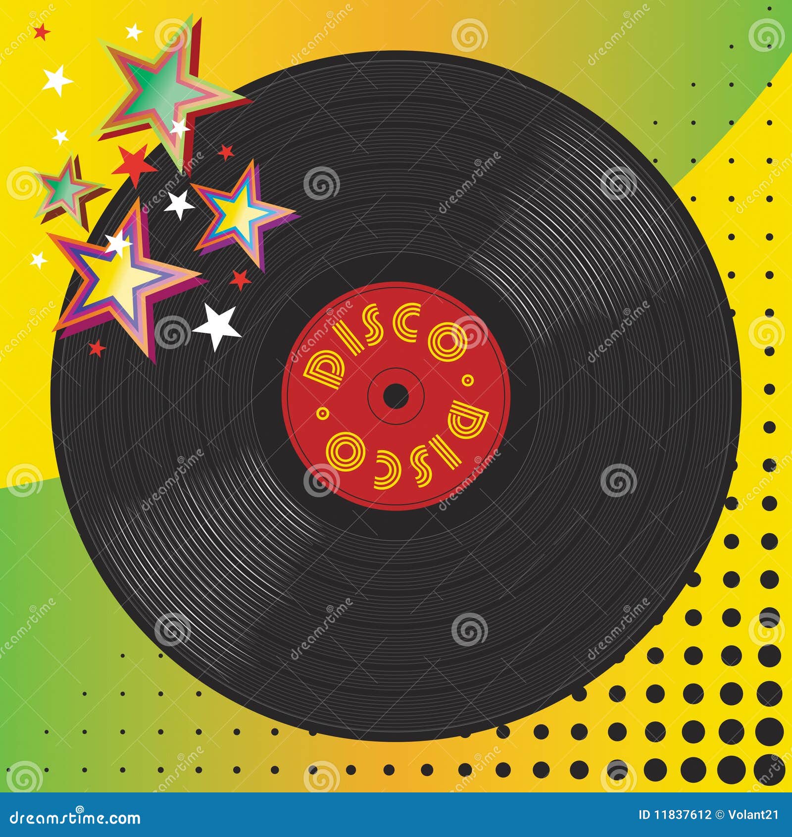Vinyl disco music plate stock vector. Illustration of fashioned - 11837612
