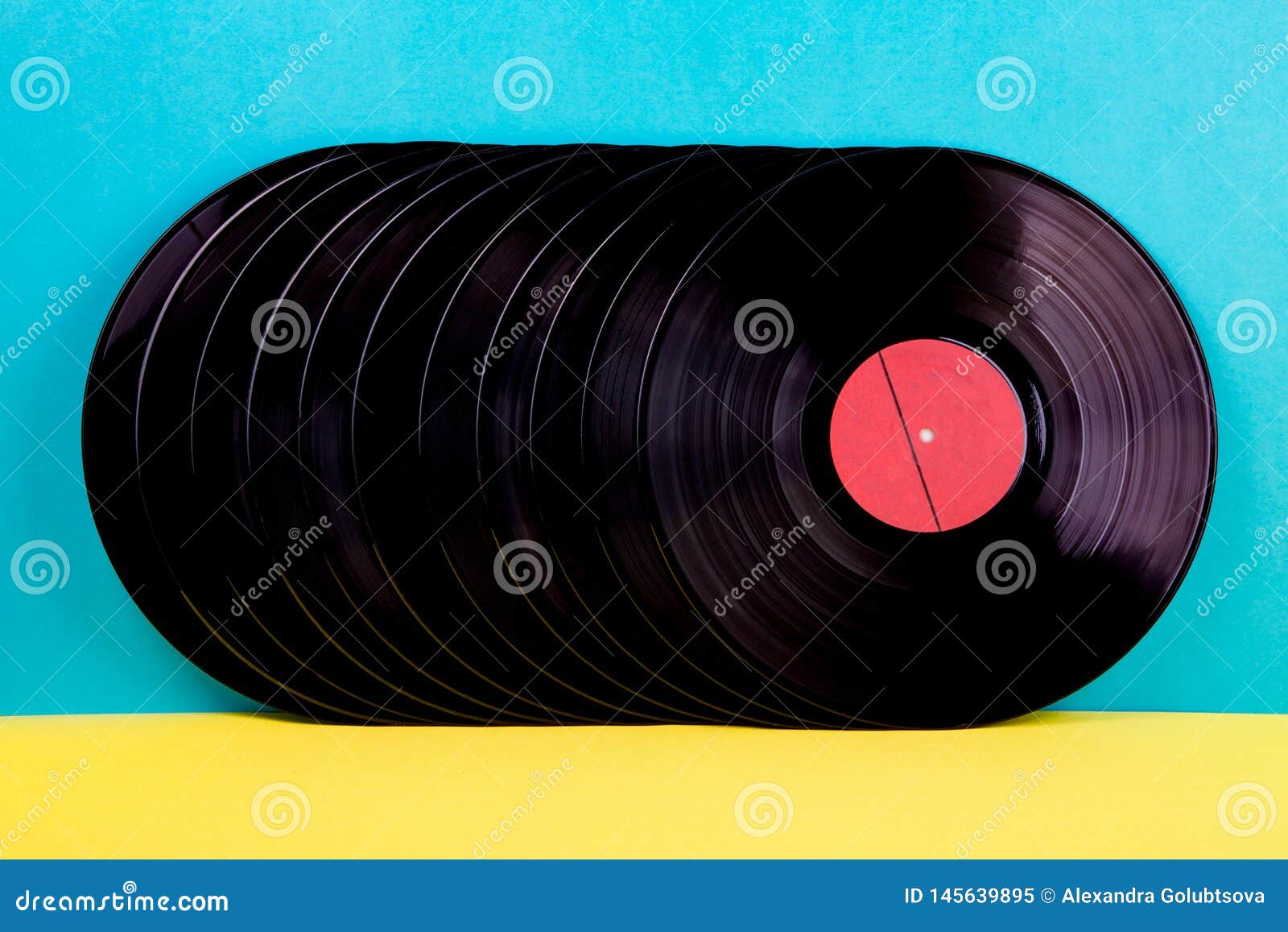 Vinyl discs on background. stock image. Image of analog - 145639895