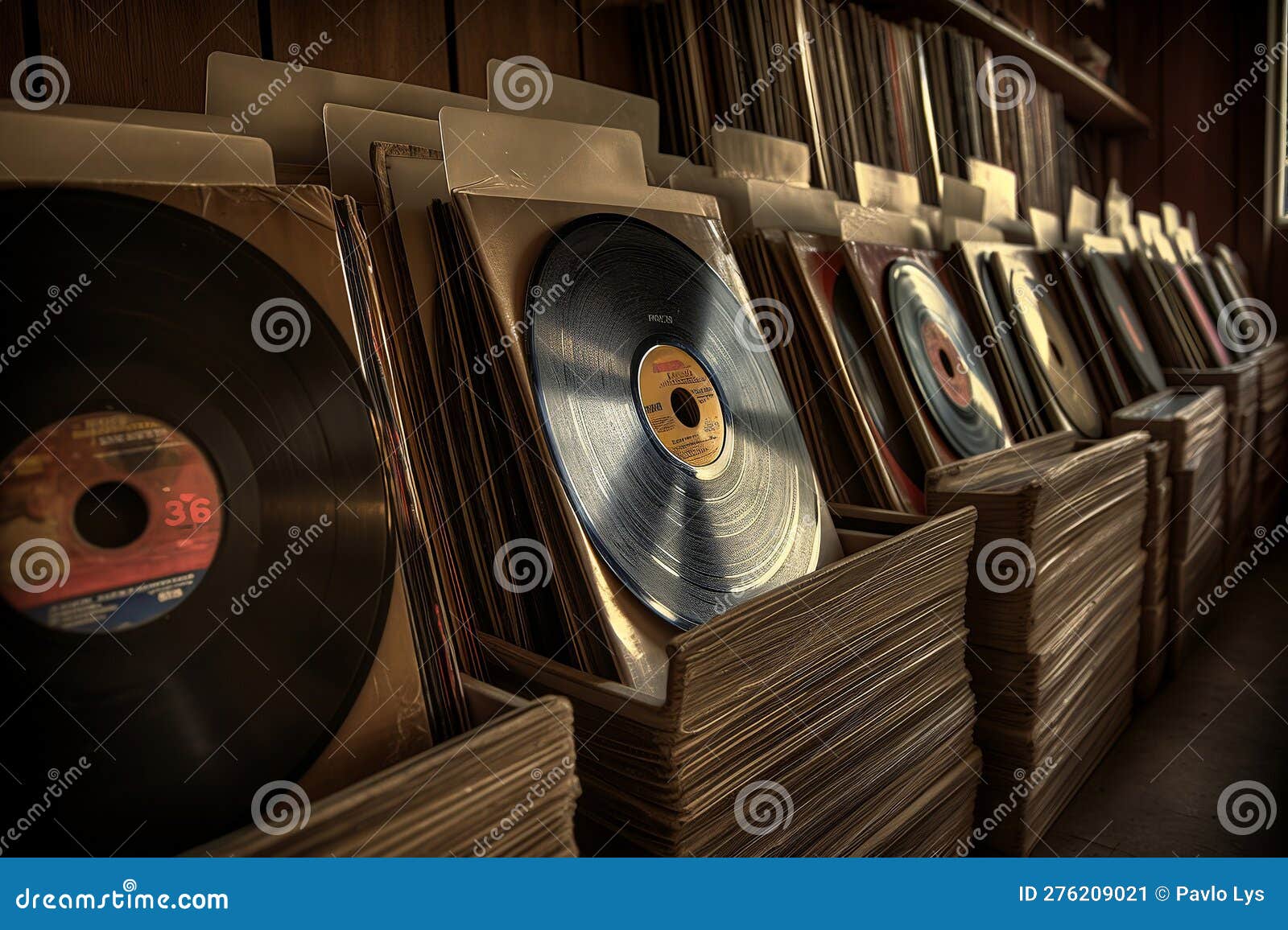 Vinyl Discs in the Store. AI Generated Stock Illustration ...