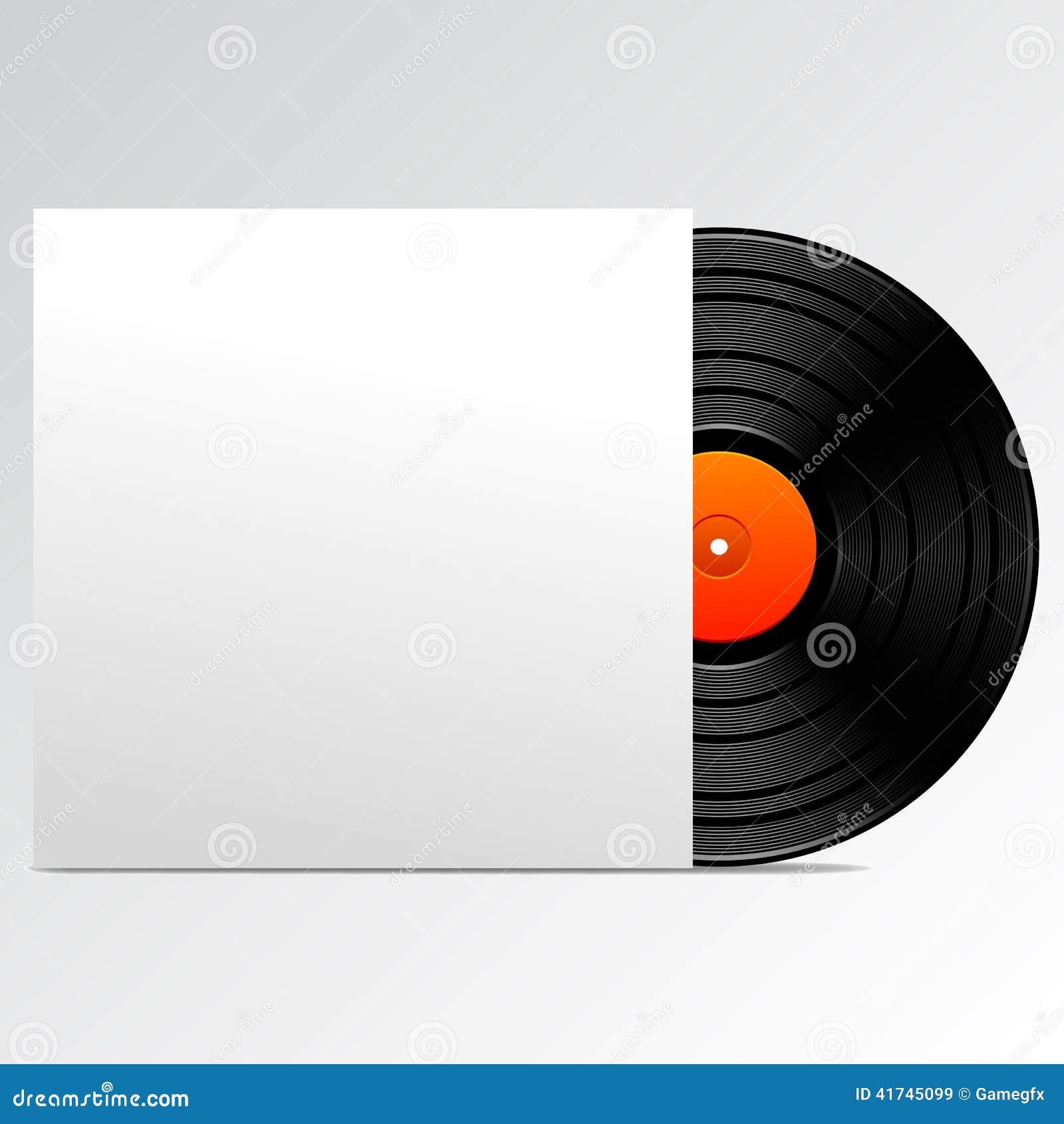 Vinyl Disk with Blank Cover Stock Vector - Illustration of isolated ...