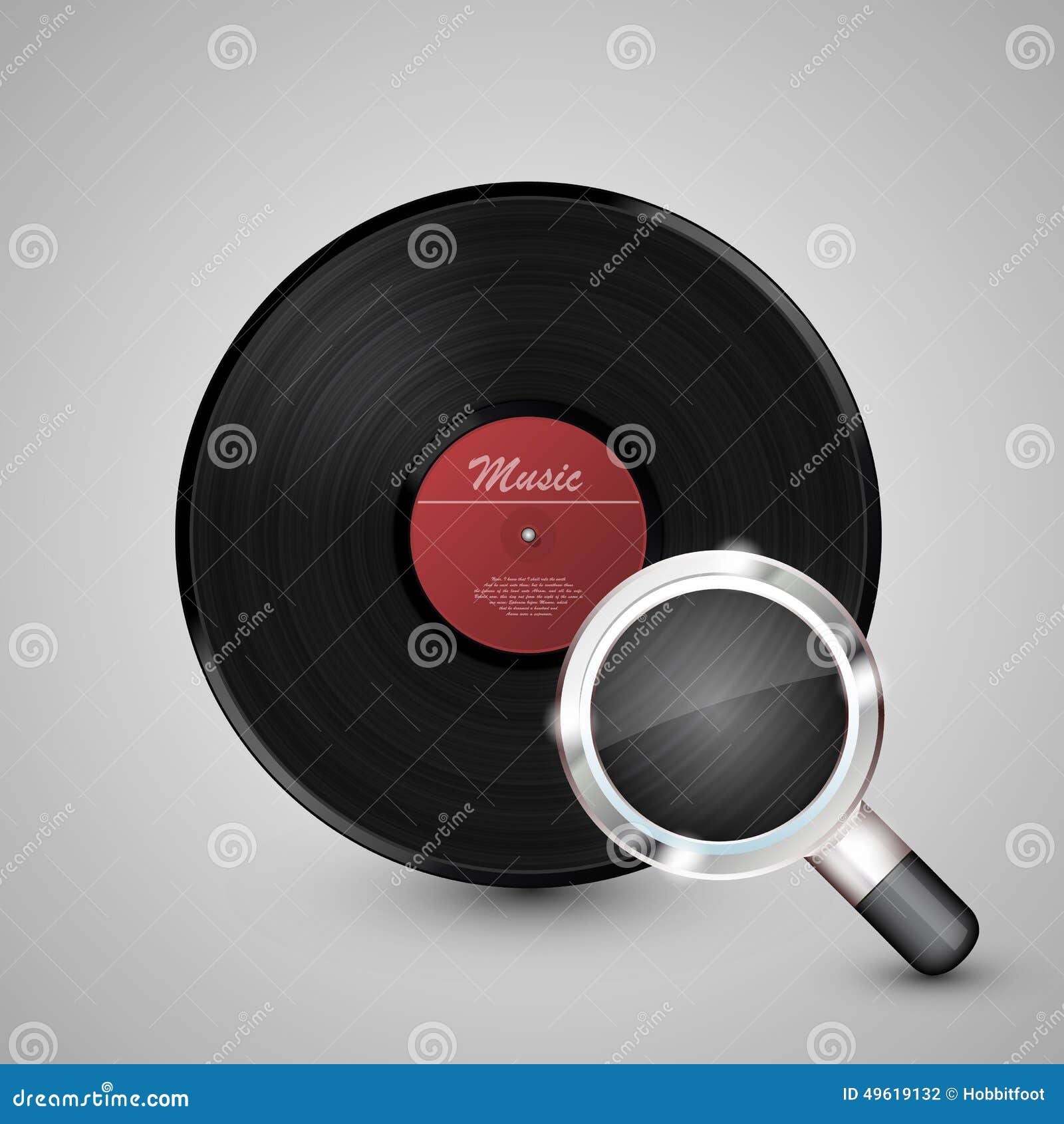 Vinyl Disk with a Magnifying Glass Stock Vector - Illustration of party ...