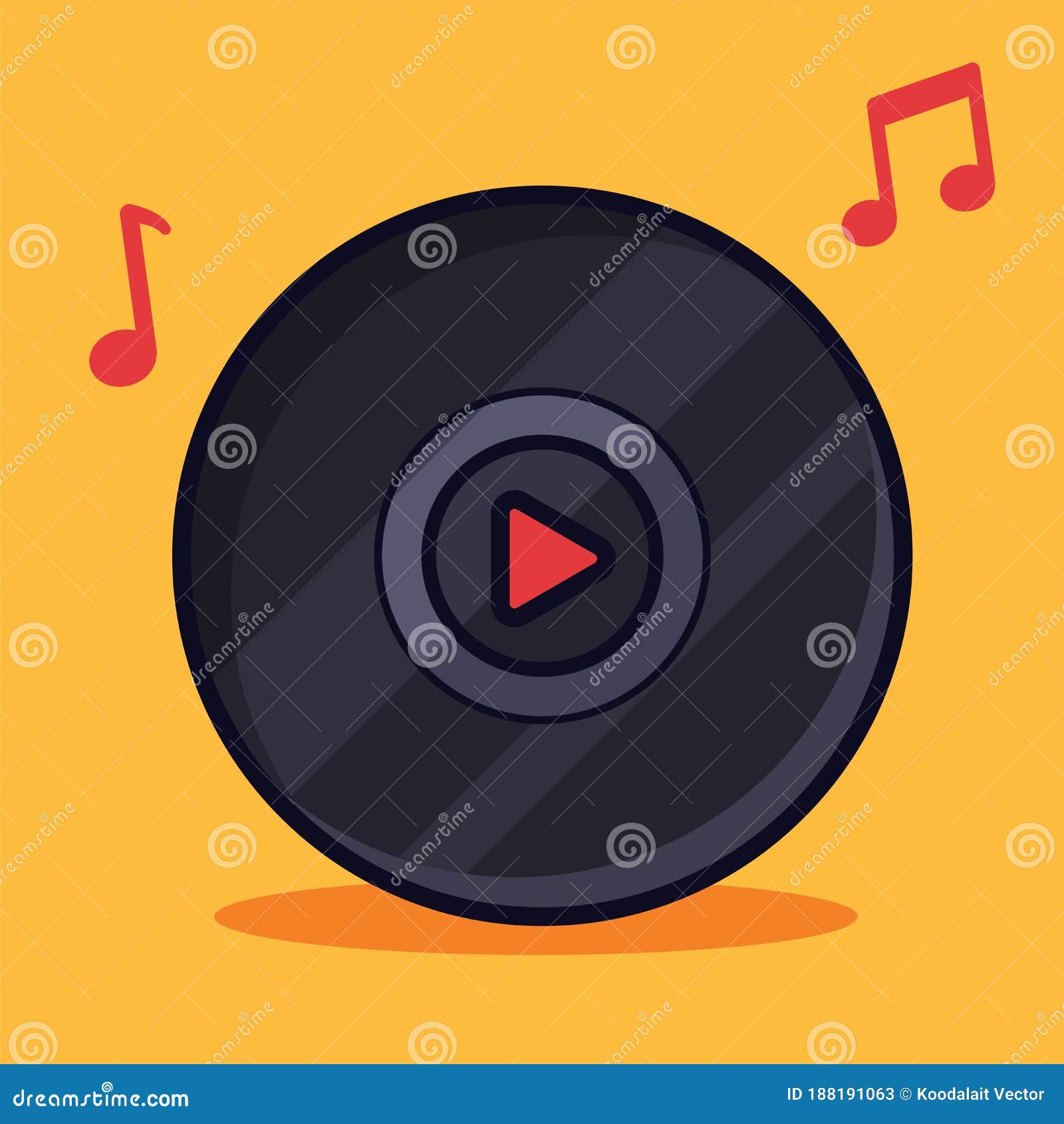 Vinyl Disk with Play Icon Vector Illustration Stock Vector ...