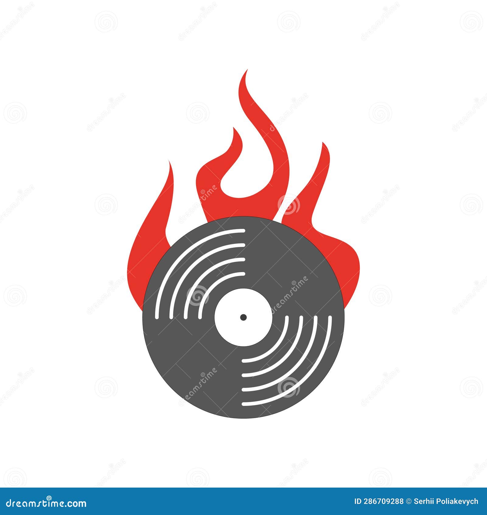 Vinyl with Fire. Vector Illustration. EPS 10 Stock Illustration ...