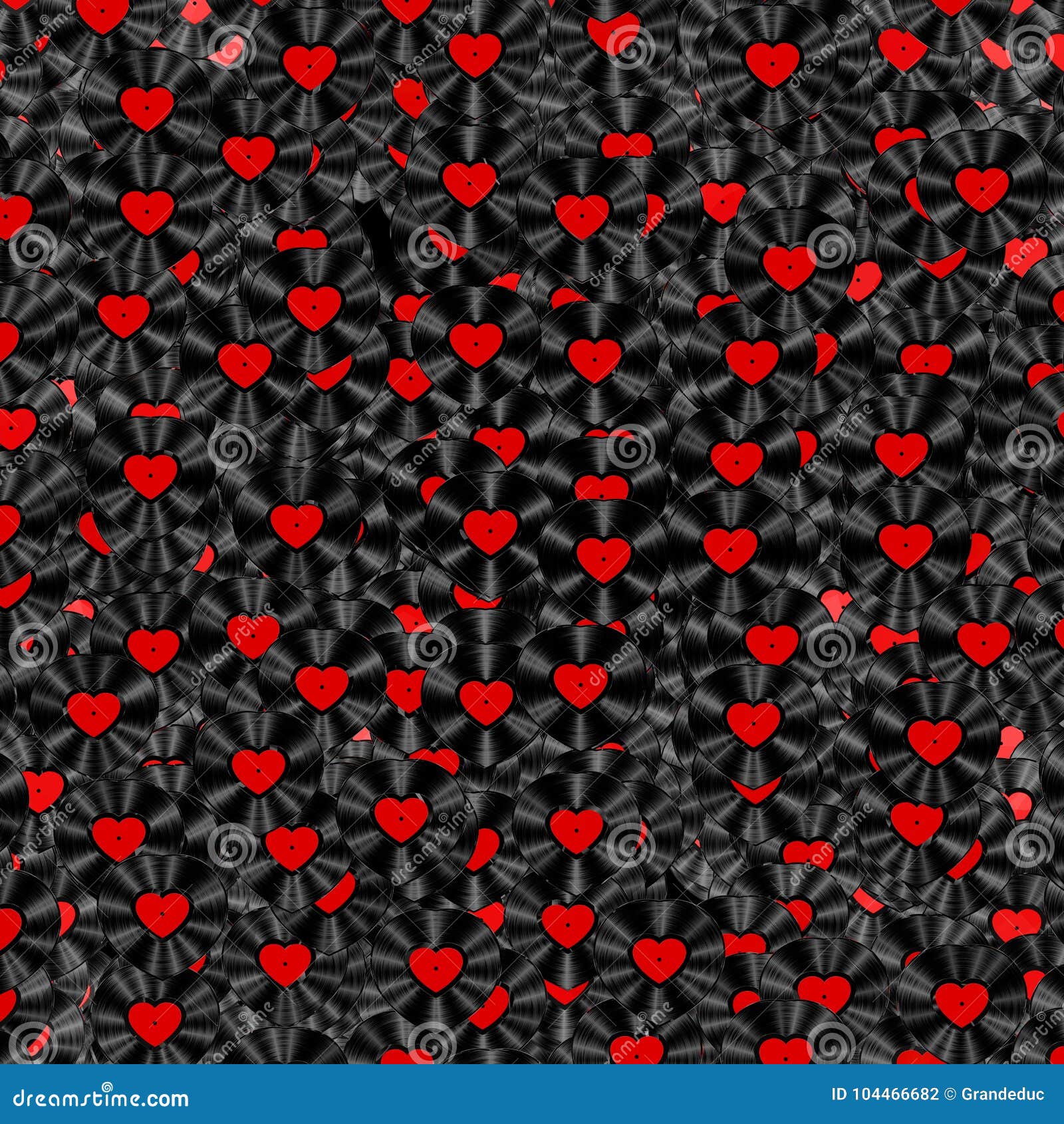 Vinyl heart record pattern stock illustration. Illustration of retro ...