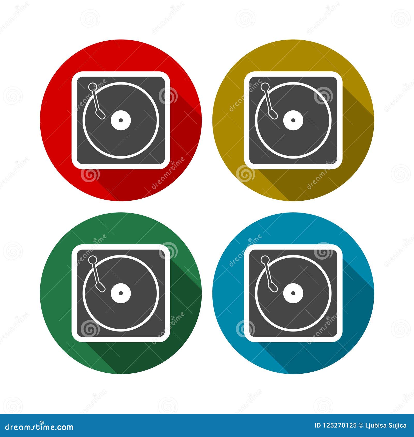 Vinyl Icons set Vector stock vector. Illustration of circle - 125270125
