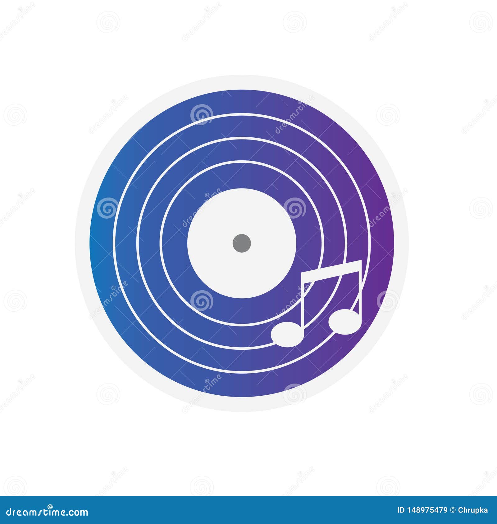 Vinyl music record icon stock vector. Illustration of record - 148975479