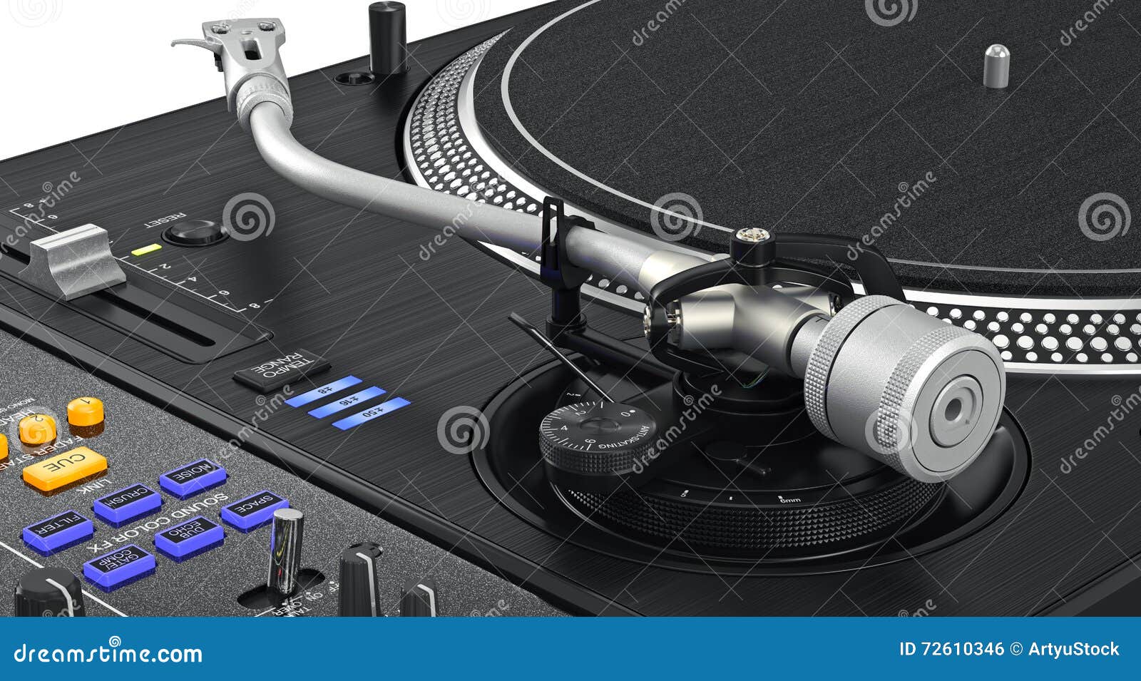Vinyl Needle Dj Turntable, Zoomed View Stock Illustration ...
