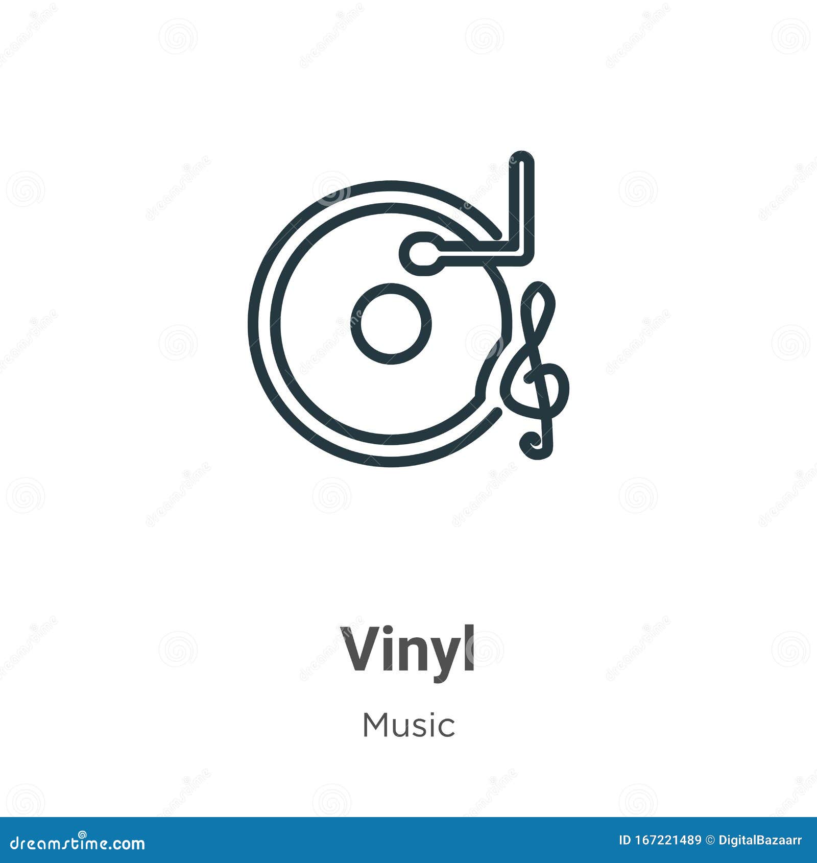 Vinyl Outline Vector Icon. Thin Line Black Vinyl Icon, Flat Vector ...