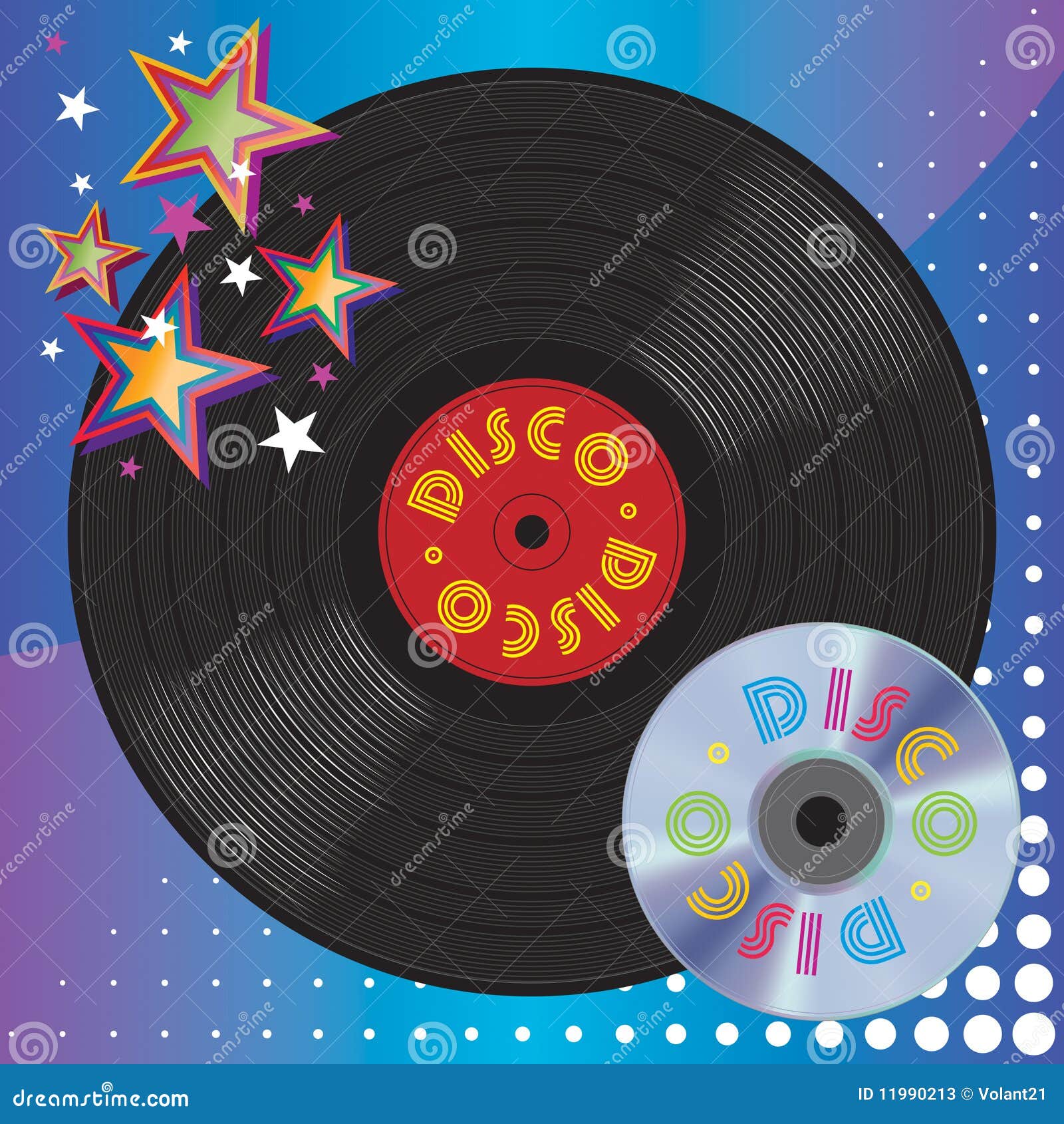 Vinyl Plaat En Digitale Beeldplaat Vector Illustratie - Illustration of ...