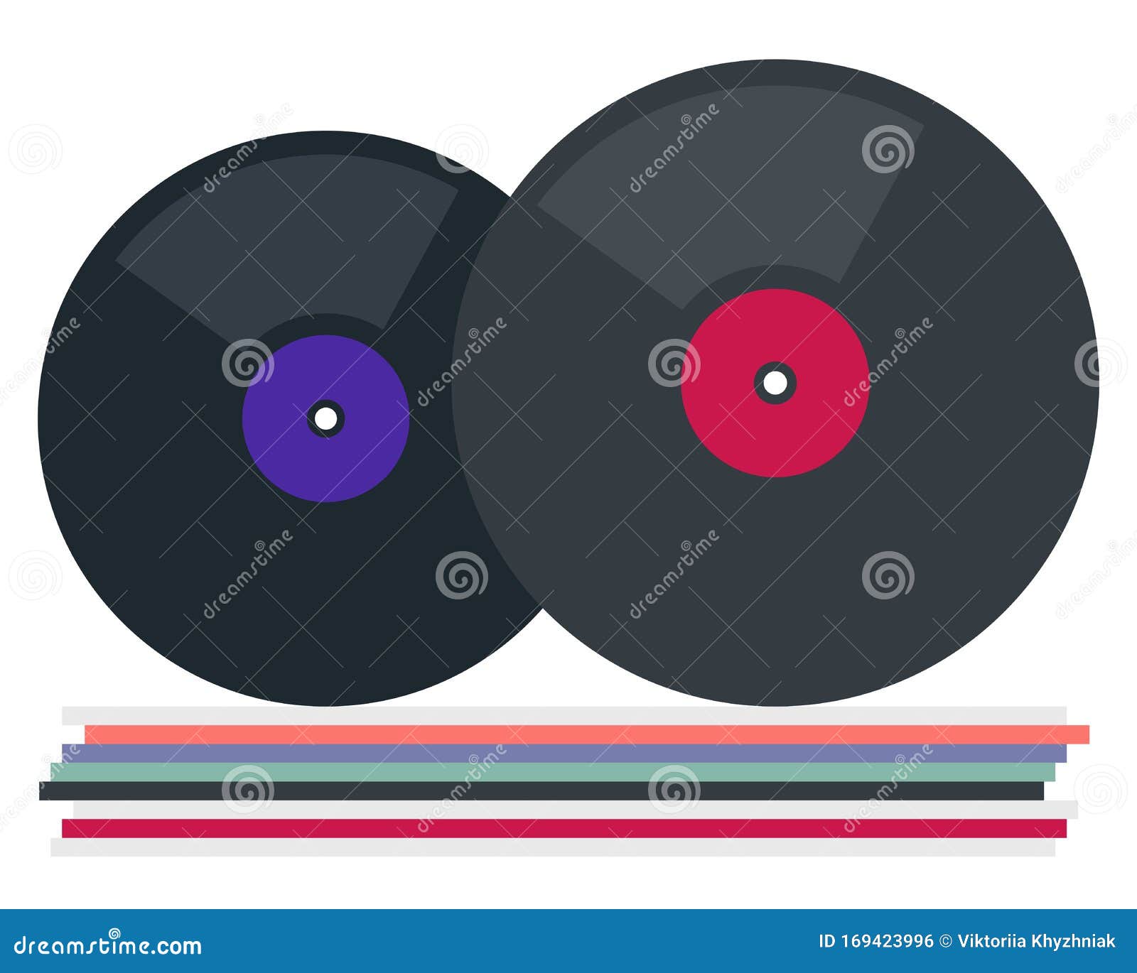 Vinyl Plates of Different Sizes Vector Flat Isolated Stock Vector ...