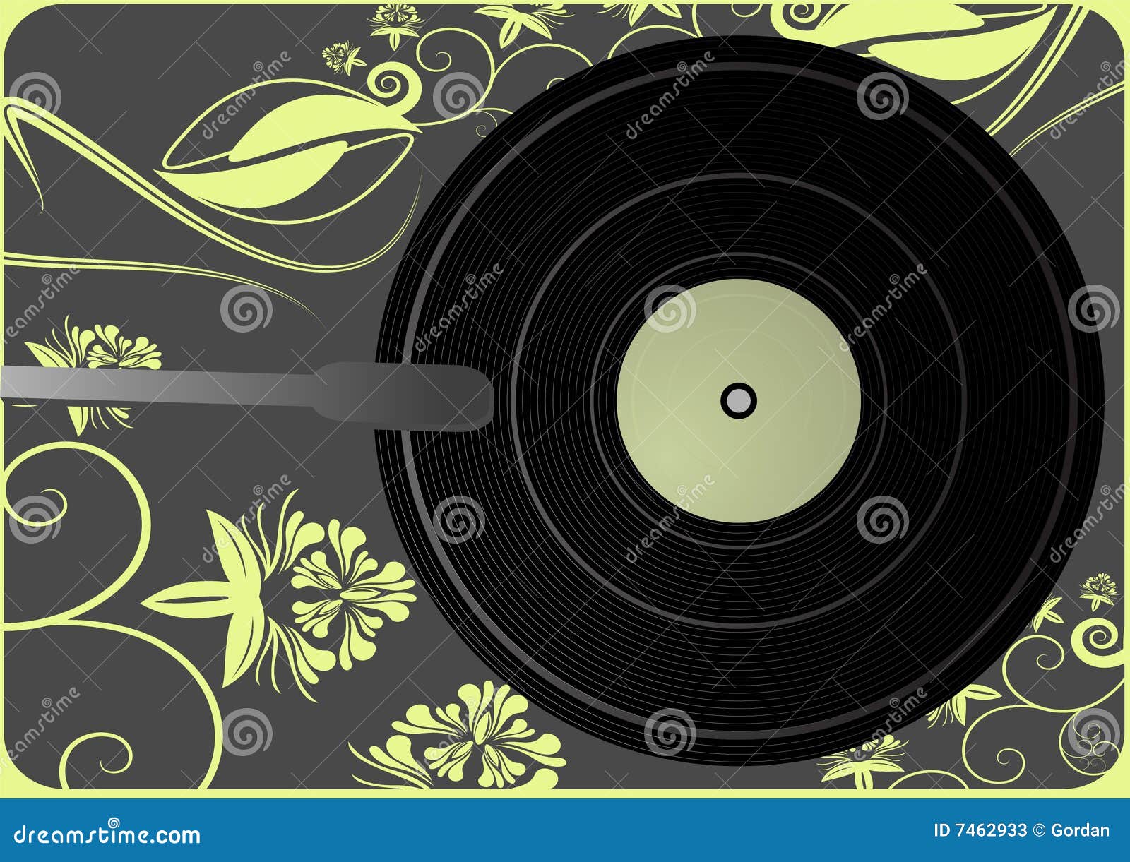 Vinyl player background stock illustration. Illustration of copy - 7462933