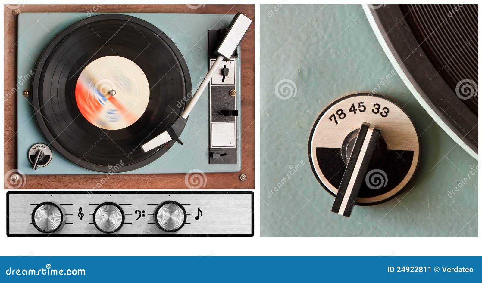 Vinyl player and controls stock image. Image of green - 24922811