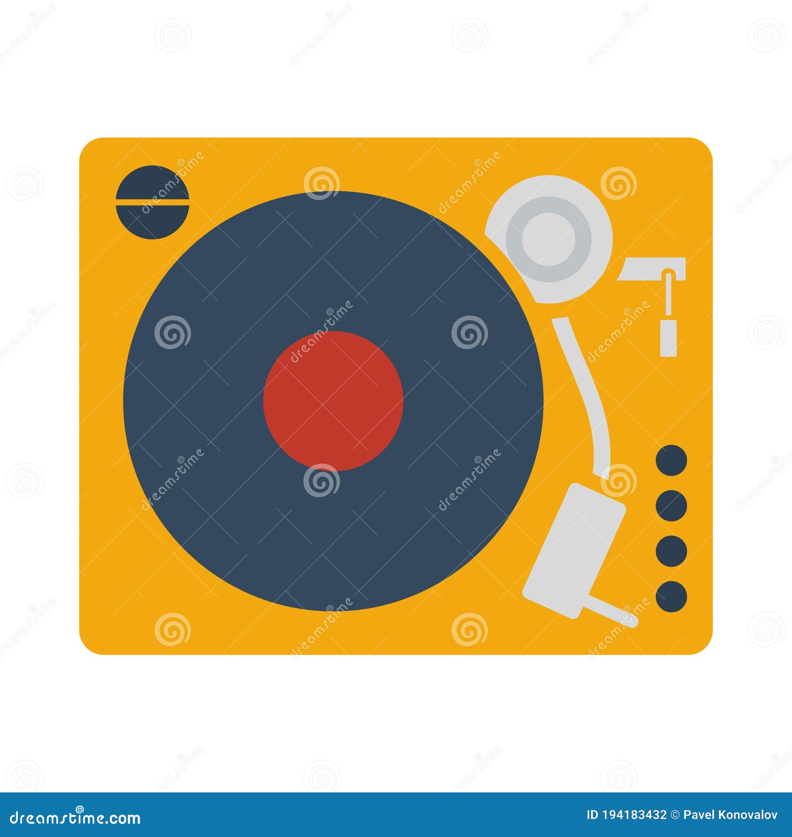 Vinyl Player Icon stock vector. Illustration of entertainment - 194183432