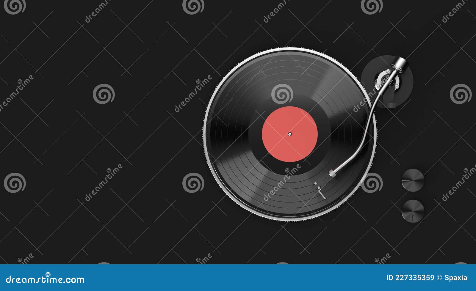 Vinyl Player with Long Play or LP Records. Top View Stock Illustration ...